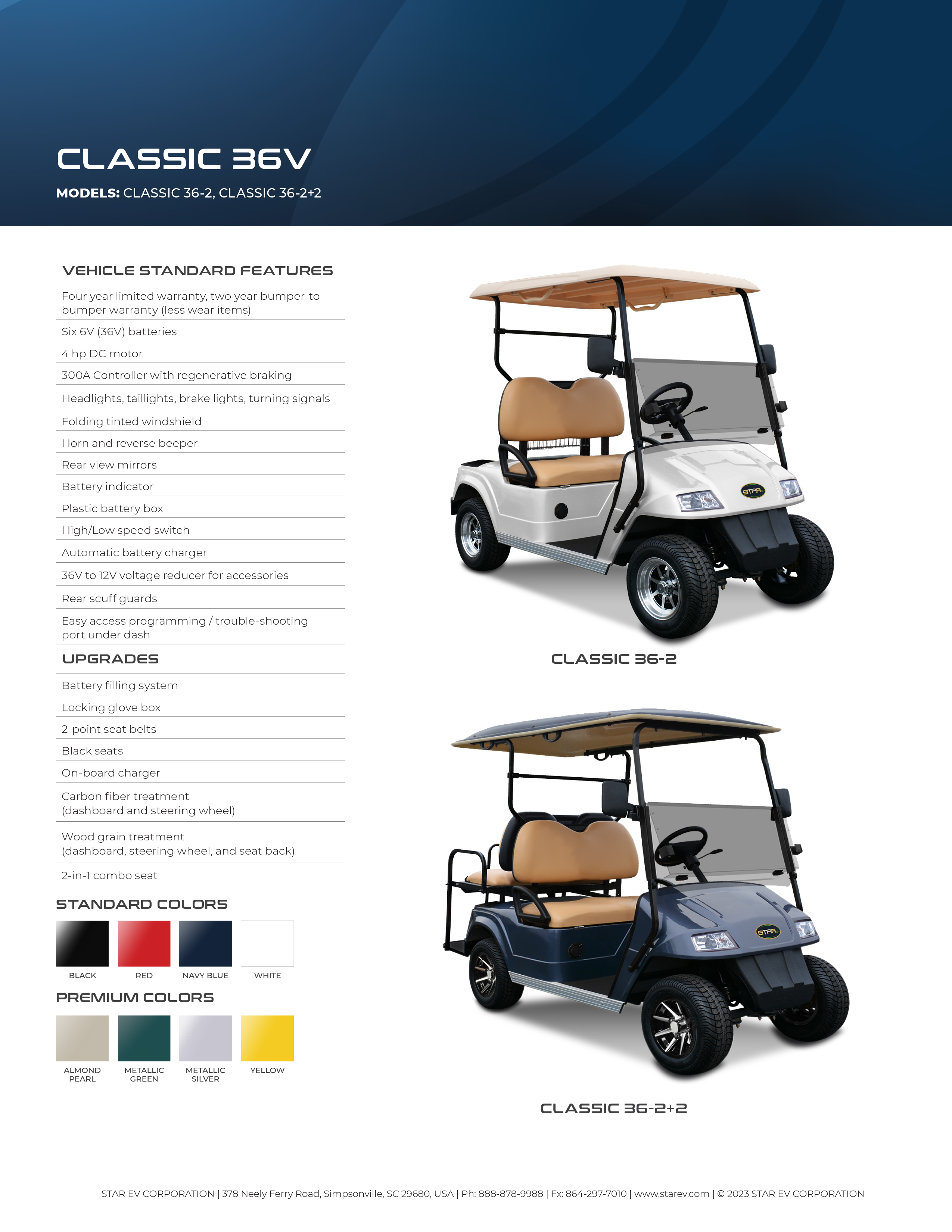 Star Electric Vehicles| Brochures & Spec Sheets